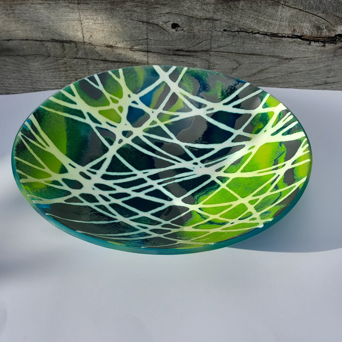 Salamander' - Green & turquoise glass & metal bonded kiln formed glass ...