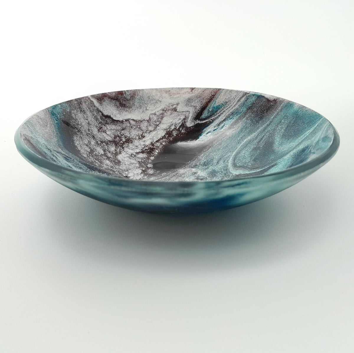 'Morpheus' - Blue, violet & white kiln formed glass bowl - 16cm – Gregg ...